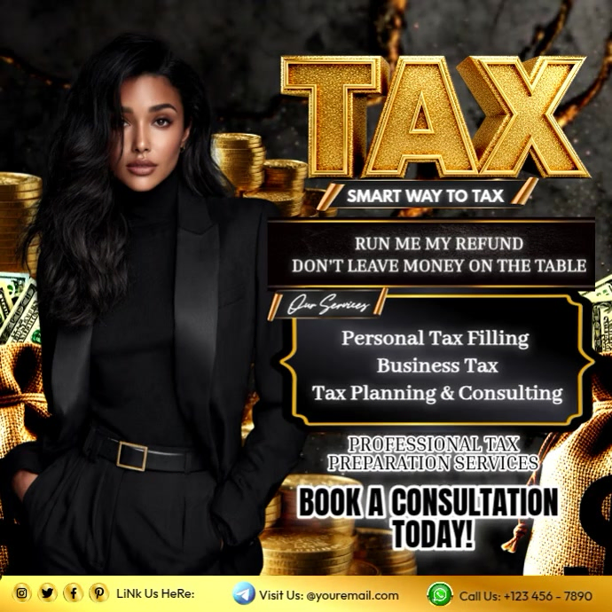 Modèle Professional Tax Filing Service Template | PosterMyWall