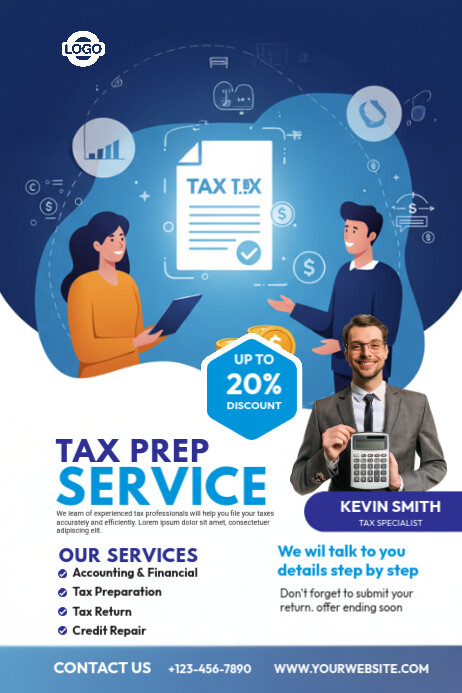 Professional Tax Prep Services Template | PosterMyWall