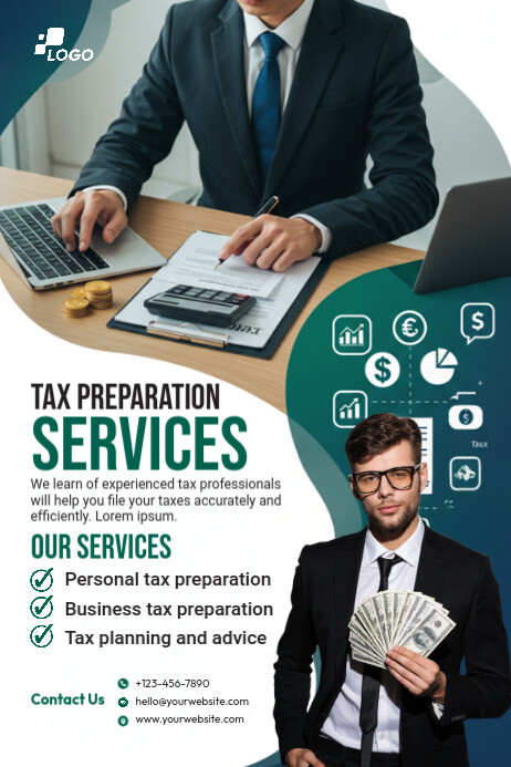 Professional Tax Prep Services Template | PosterMyWall