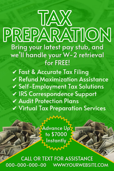 Professional Tax Preparation Flyer Poster Template | PosterMyWall