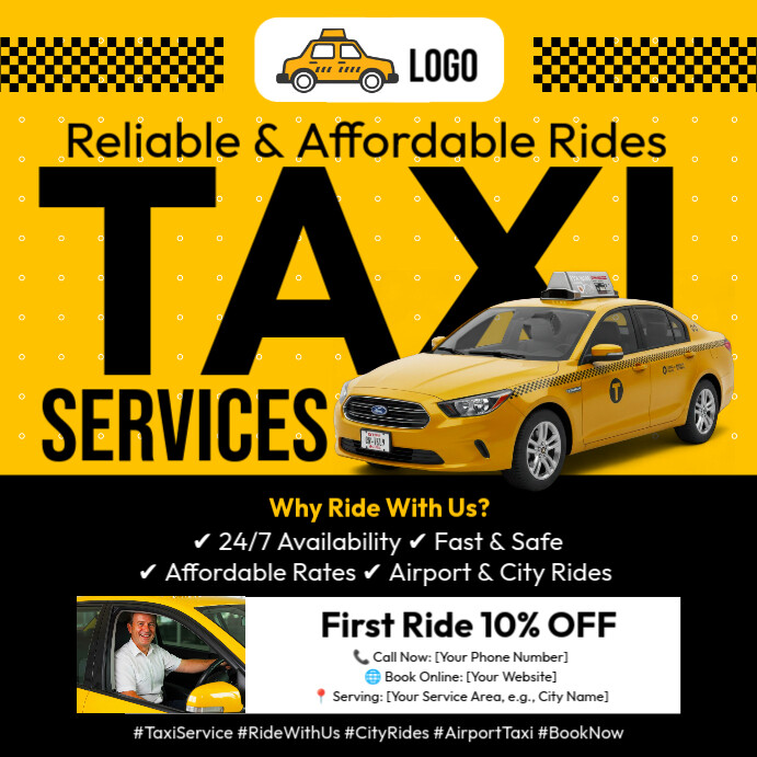 Copy of Professional Taxi Services Instagram Post | PosterMyWall