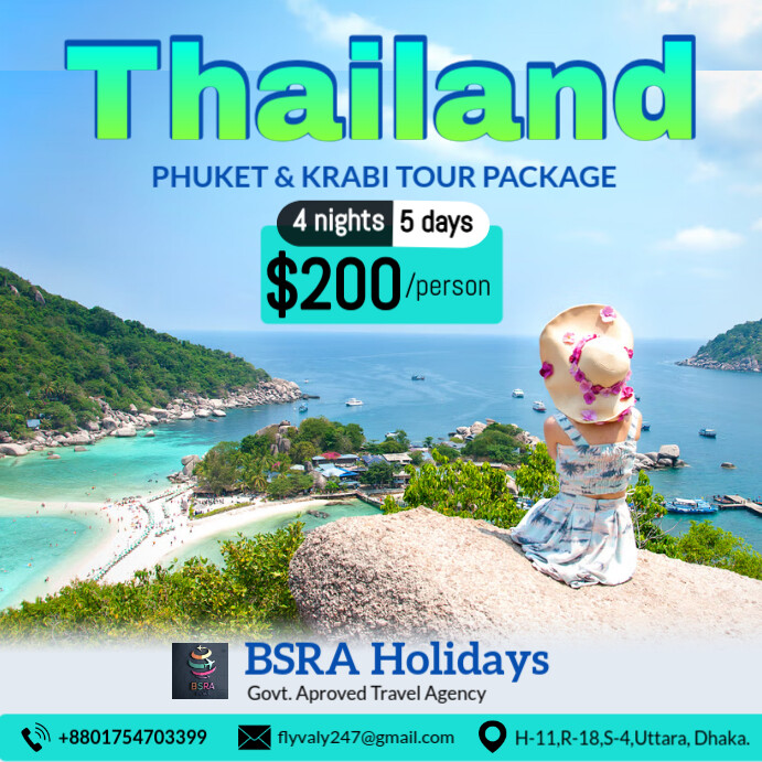 Professional Thailand Phuket & Krabi Tour Package ads Template ...