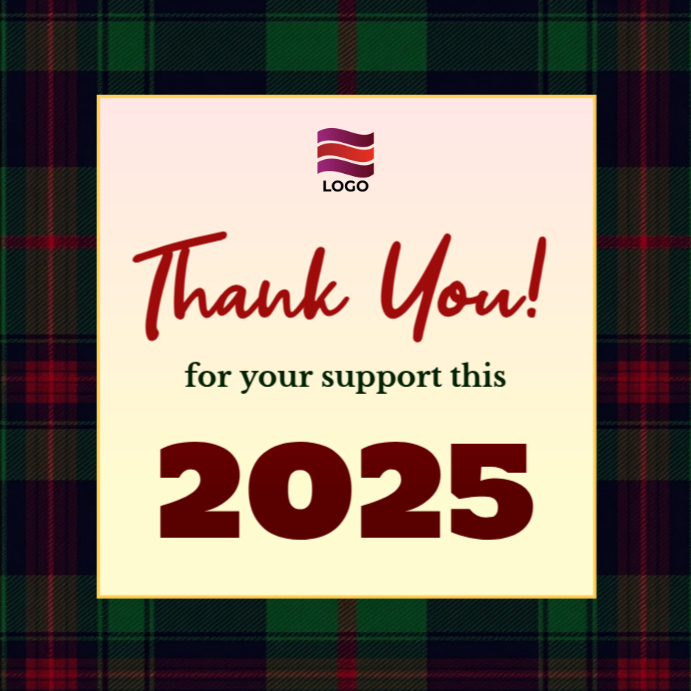Professional Thank You Support 2025 Holiday Post Festive Season ...