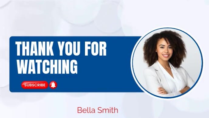 Professional Thanks For Watching Youtube Thumbnail Template | PosterMyWall