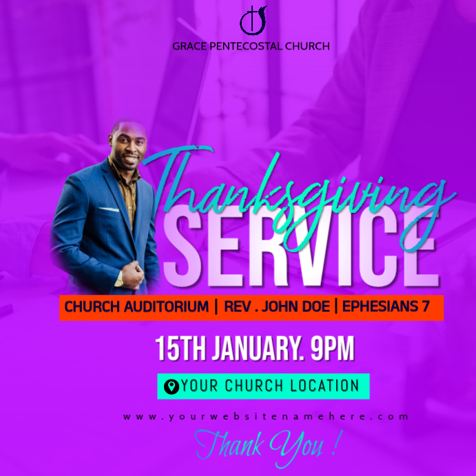 Professional Thanksgiving Service Instagram Post Template | PosterMyWall