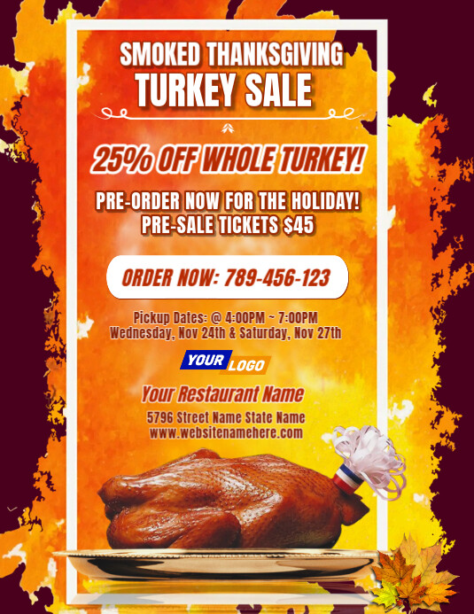 Copy of Professional Thanksgiving Turkey Sale Flyer | PosterMyWall