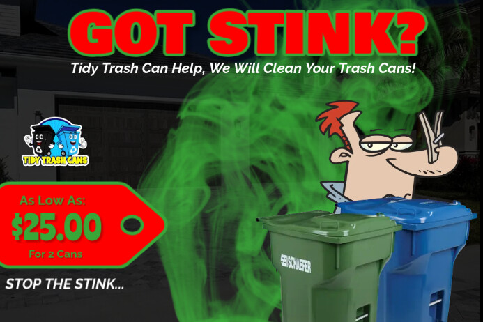 Professional Trash Can Cleaning Service Flyer Banner 4' × 6' Template ...