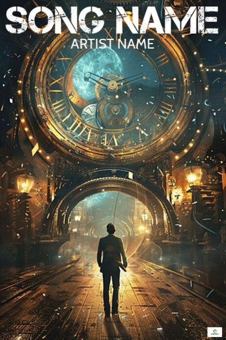 Professional Travel Time Watch Album Cover Art Design Poster Template ...
