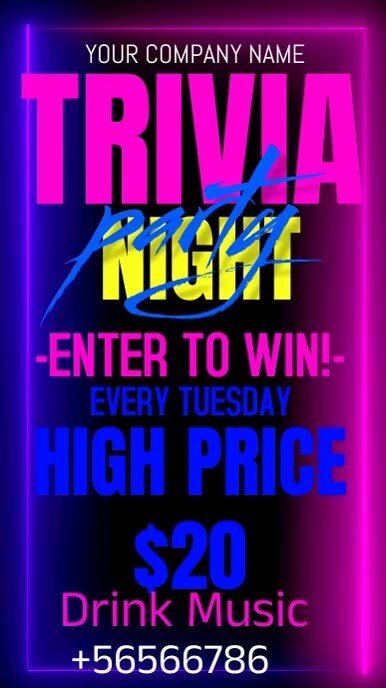 Copy of Professional Trivia Night Digital Display (9: | PosterMyWall