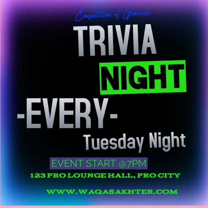Plantilla de Professional Trivia Night Instagram Post | PosterMyWall