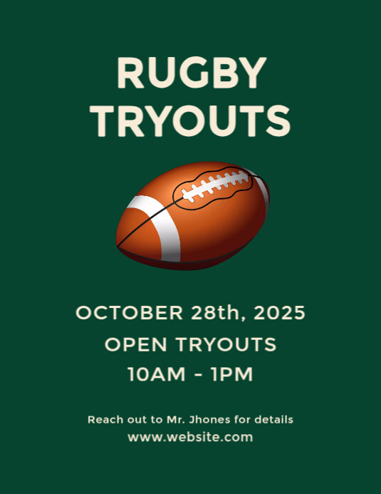Professional Tryouts Flyer (us Letter) Template | PosterMyWall