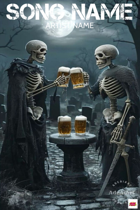 Copy of Professional Two Skeleton Company Album Cover Art Poster ...