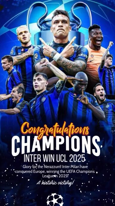 Copy of Professional Uefa Champions League 2025 Winner Instagram Reel ...