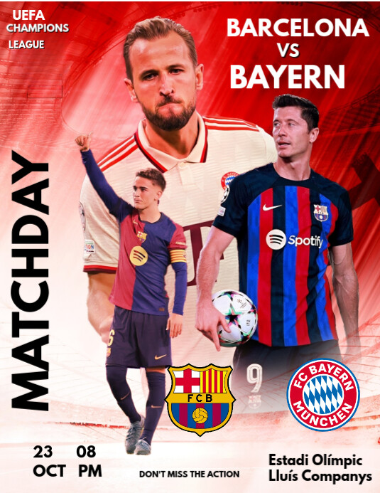 Professional Uefa Champions League Matchday Barcelona Vs Bayern Flyer ...