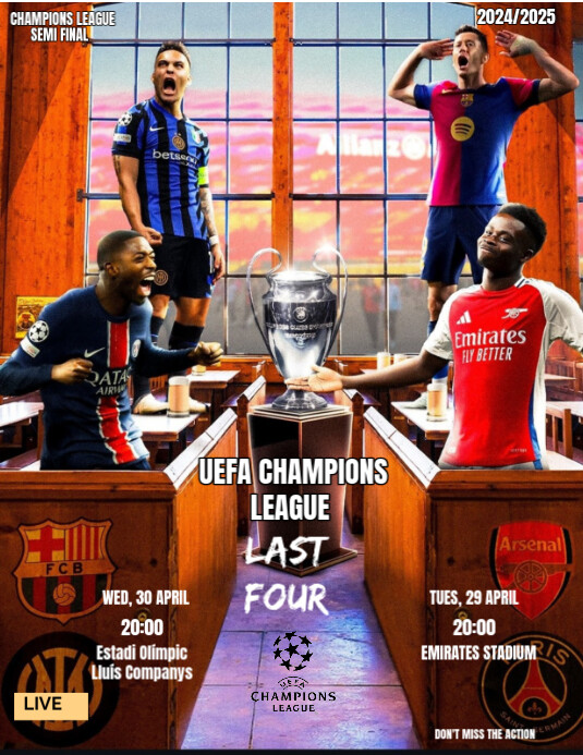 Professional Uefa Champions League Semifinals Templates Flyer (us ...