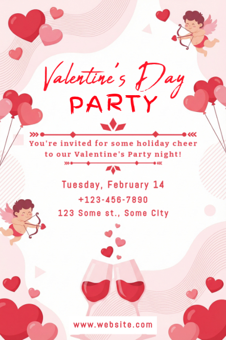 Professional Valentine's Day Party Invitation Poster Template ...