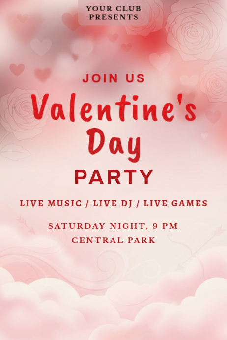 Professional Valentine's Day Party Invitation Poster Template ...