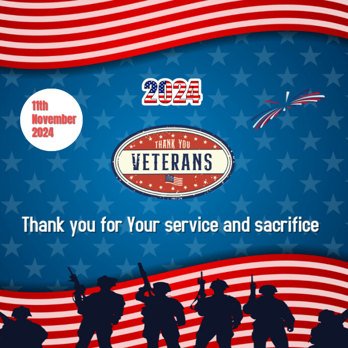 Professional Veterans Day 2024 Instagram Post Template | PosterMyWall