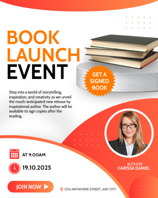 Copy of Professional Vibrant Book Launch & Author Event Flyer Instagram Portrait | PosterMyWall