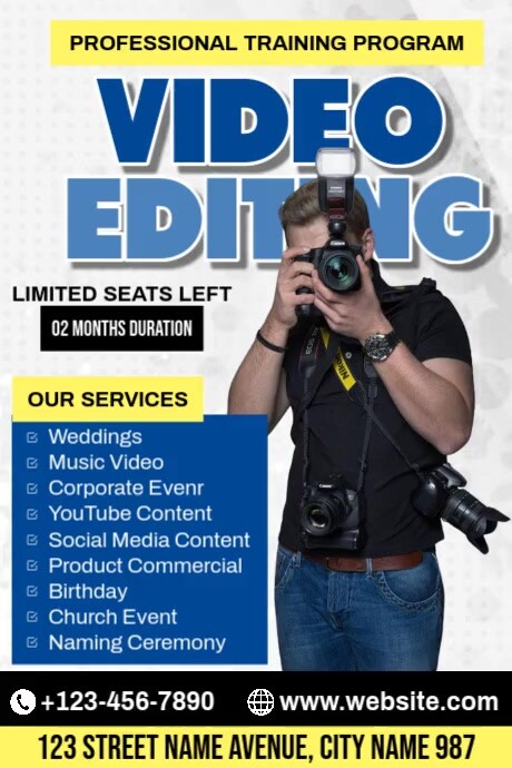 Plantilla de Professional Video Editing Ads | PosterMyWall