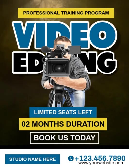 Professional Video Editing Training Template | PosterMyWall
