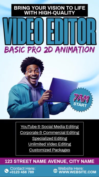 Copy of Professional Video Editor Ads | PosterMyWall