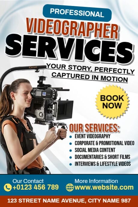 Copy of Professional Videographer Services Ads | PosterMyWall