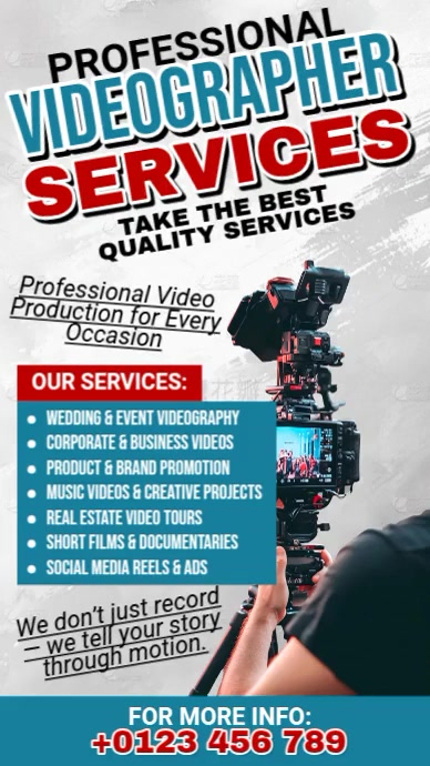 Professional Videographer Services Template | PosterMyWall