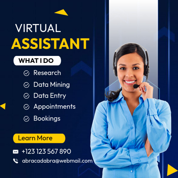 Copy of Professional Virtual Assistant Instagram Post | PosterMyWall