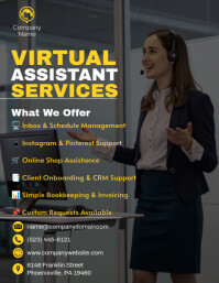 Professional Virtual Assistant Services Flyer Flyer (us Letter ...
