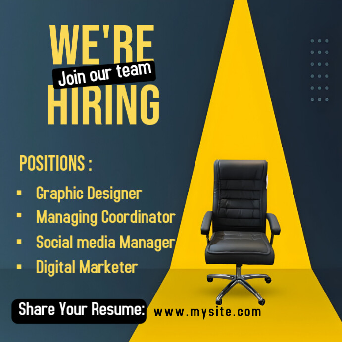 Professional We're Hiring/ Recruitment Editable Poster Template ...