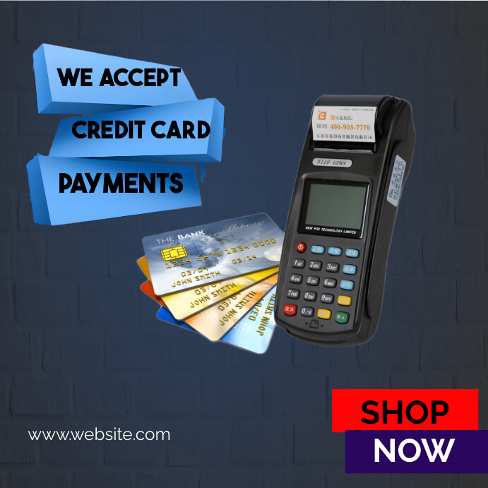 Professional We Accept Credit Cards Instagram Template | PosterMyWall