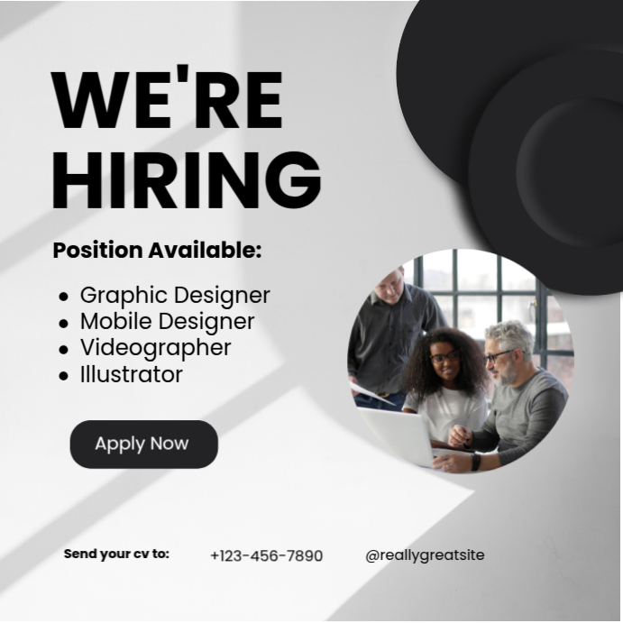 Professional We Are Hiring Instagram Post Template | PosterMyWall