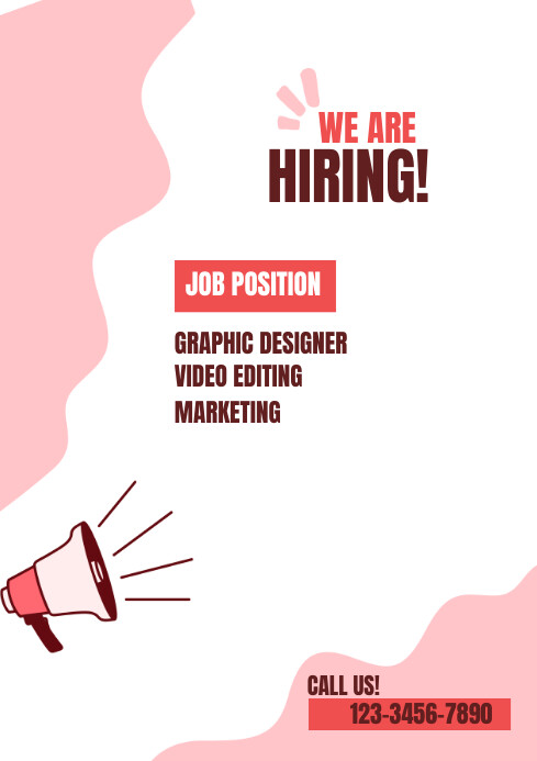 Plantilla de Professional We Are Hiring New Job Flyers A2 | PosterMyWall