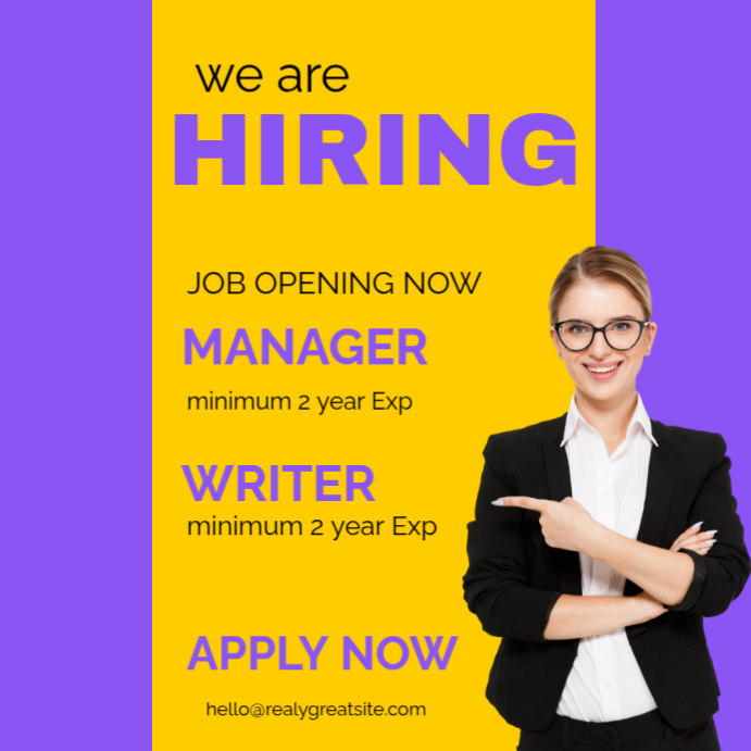 Professional We Are Hiring New Jobs Post Instagram Post Template ...