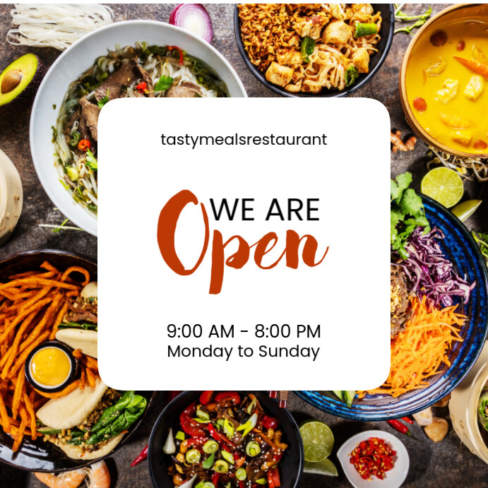 Copy of Professional We Are Open Restaurant Poster Template | PosterMyWall