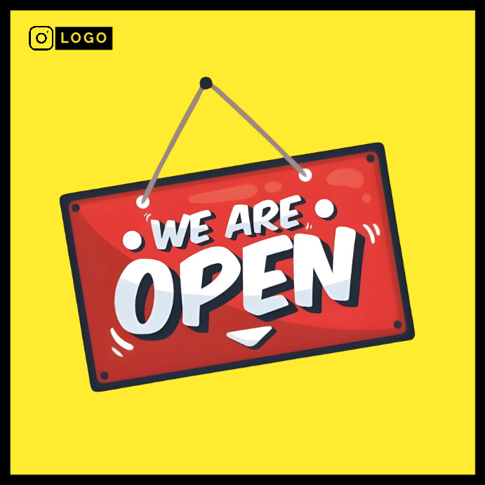 Plantilla de Professional We Are Open Shop Sign Square (1:1) | PosterMyWall