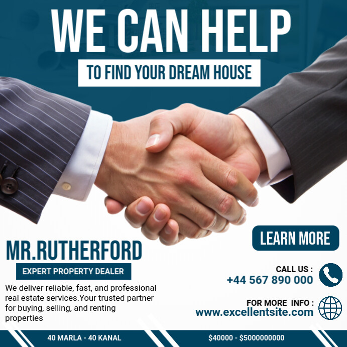 Professional We Can Help You To Find Your Dream House Instagram Post Template | PosterMyWall