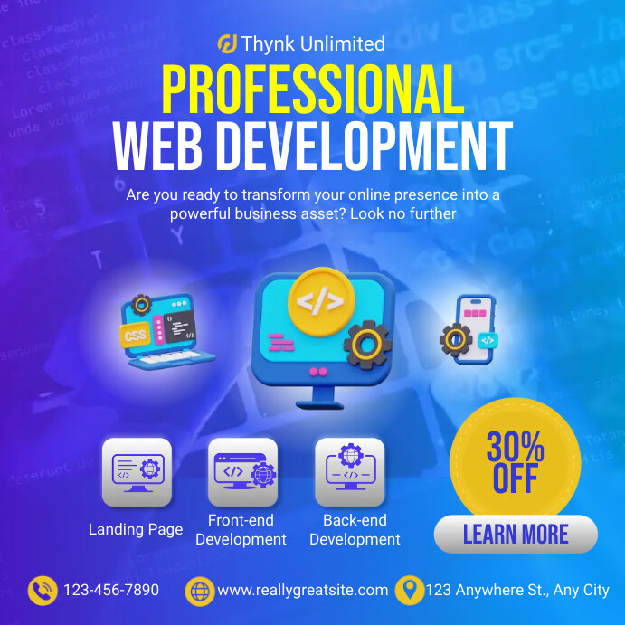 Copy of PROFESSIONAL WEB DEVELOPMENT | PosterMyWall