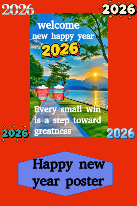 Professional Wecome Happy New Year Poster Poster Template | PosterMyWall