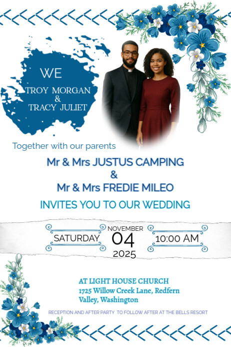 Professional Wedding Card Invite Poster Template | PosterMyWall