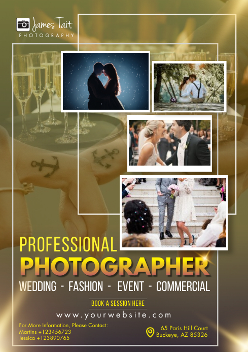 Professional wedding photographer Template | PosterMyWall