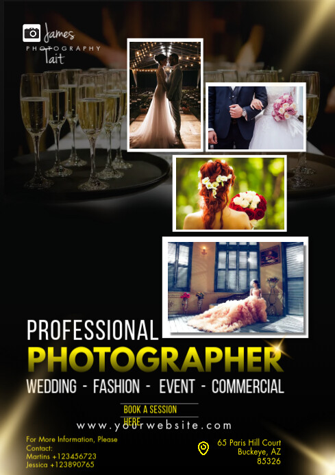 Professional wedding photographer Template | PosterMyWall