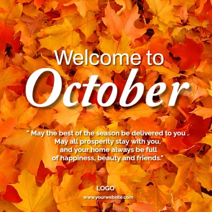 Professional Welcome To October Instagram Post Template | PosterMyWall