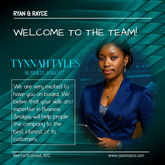 Professional Welcome To The Team Flyer Instagram Post Template ...