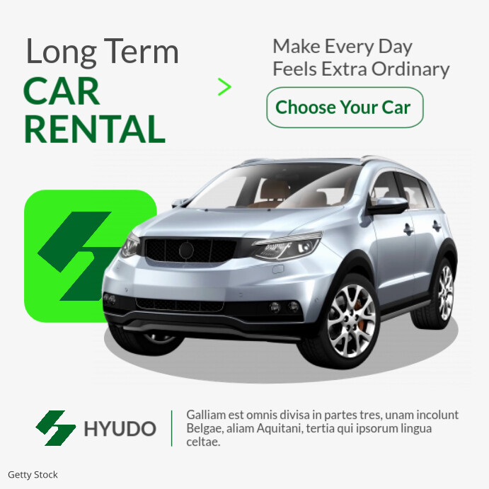Copy of Professional White And Green Car Rental Profe | PosterMyWall