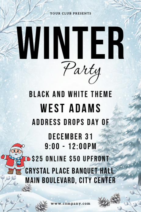 Professional Winter Party Invitation Poster Template | PosterMyWall