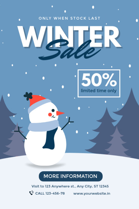 Professional Winter sale 50% off discount Poster template | PosterMyWall