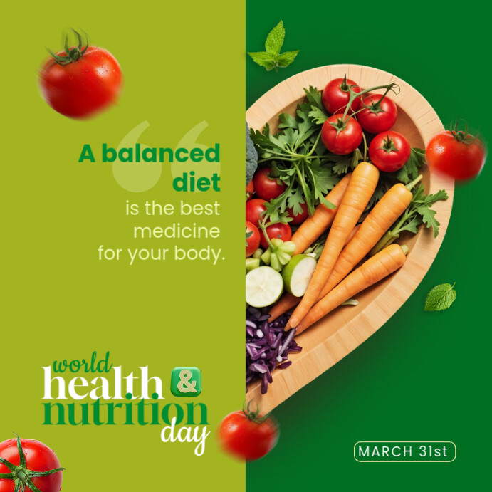 Professional World Health And Nutrition Day Instagram Post Template ...