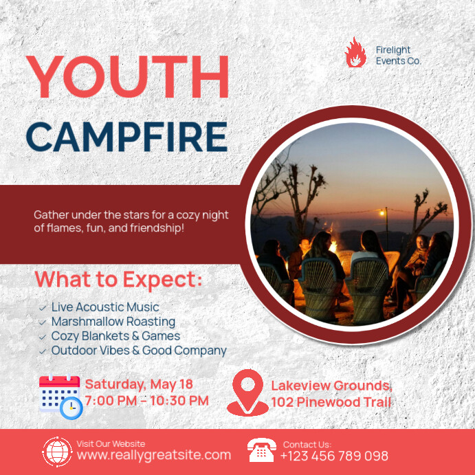 Copy of Professional Youth Campfire poster template Instagram Post ...